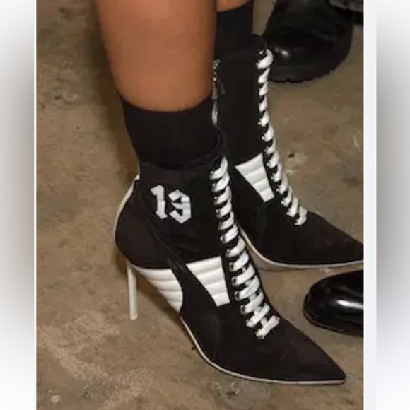 Puma | Shoes | New Puma Rihanna Black White Lace Up High Heel Suede ...